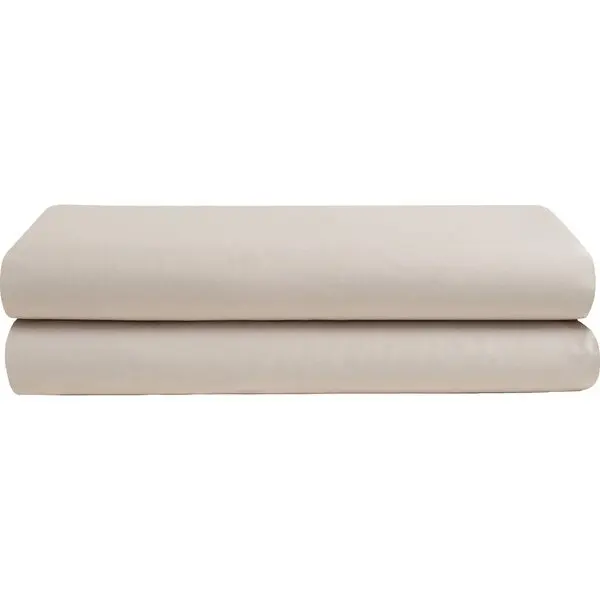 ZSA ZSA ZSU Solid Cotton Sateen 300 Thread Count Flat Sheet - Cream