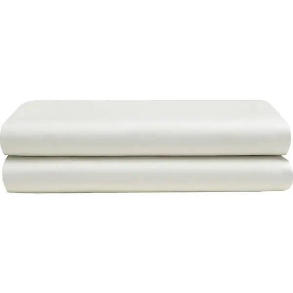 ZSA ZSA ZSU Solid Cotton Sateen 300 Thread Count Flat Sheet - Ecru