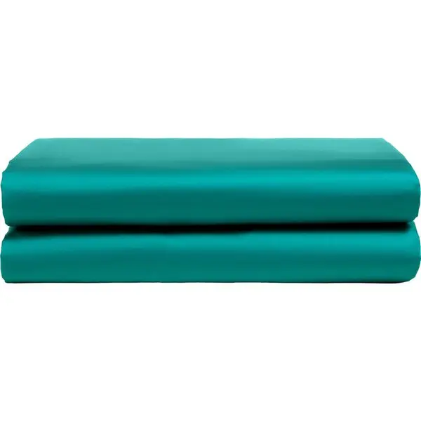 ZSA ZSA ZSU Solid Cotton Sateen 300 Thread Count Flat Sheet - Emerald Green
