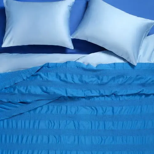 ZSA ZSA ZSU Braga Waffle King Cotton Pique 94x87 - Medium Blue