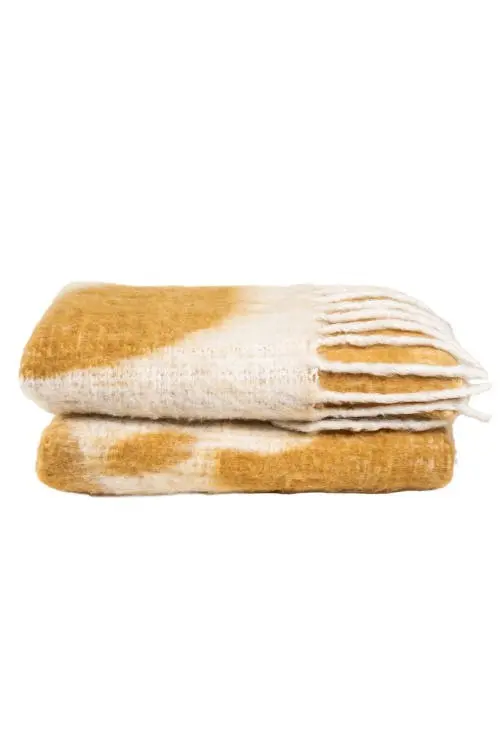 ZSA ZSA ZSU Ropar Fringed Jacquard Acrylic Wool Throw 51x71