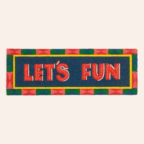 ZSA ZSA ZSU Kerala Let's Fun Coir Doormat 14" X 39 - Blue