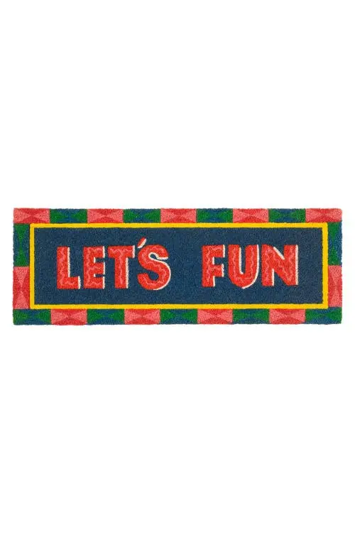 ZSA ZSA ZSU Kerala Let's Fun Coir Doormat 14" X 39 - Blue