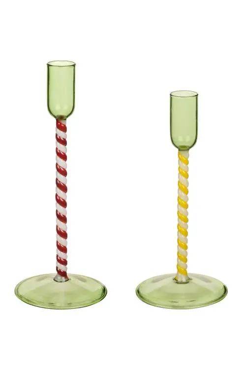 ZSA ZSA ZSU Henan Borosilicate Glass Candlestick 2 Pcs Set