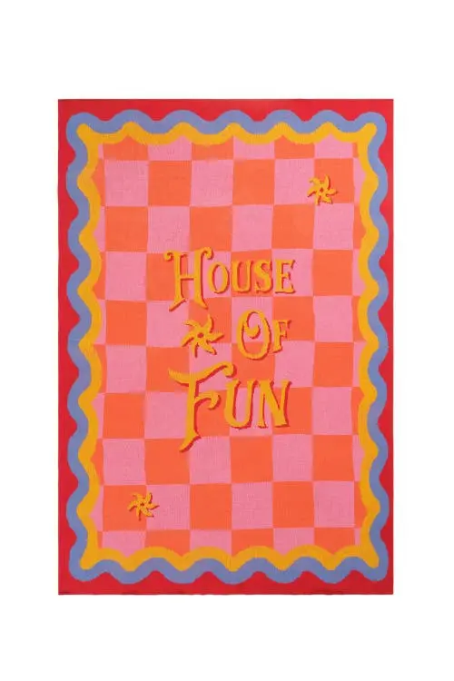 ZSA ZSA ZSU Moda Jacquard Knitted 100% Acrylic Throw 51x67 In Fun - Pink