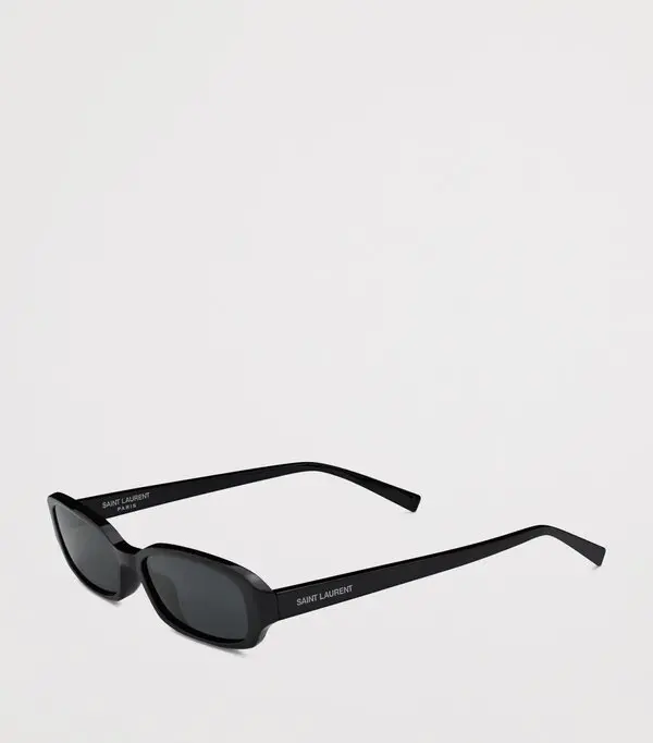 Saint Laurent Acetate Oval Sunglasses - Black