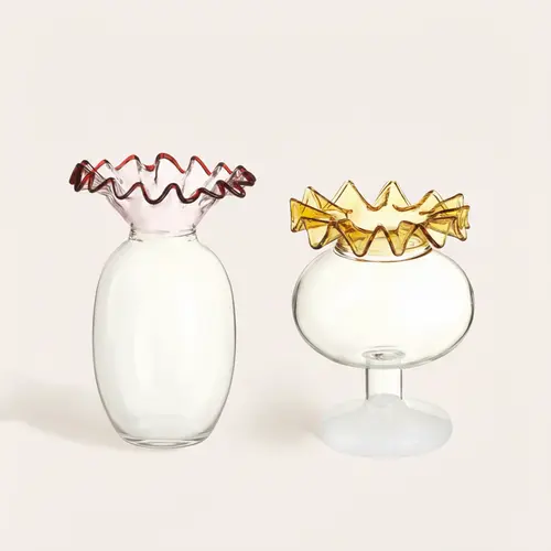 ZSA ZSA ZSU Nanjing Borosilicate Glass Vase 2 Pcs Set - White