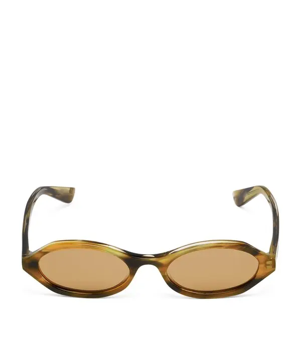 Alexander McQueen Oval Sunglasses - Brown