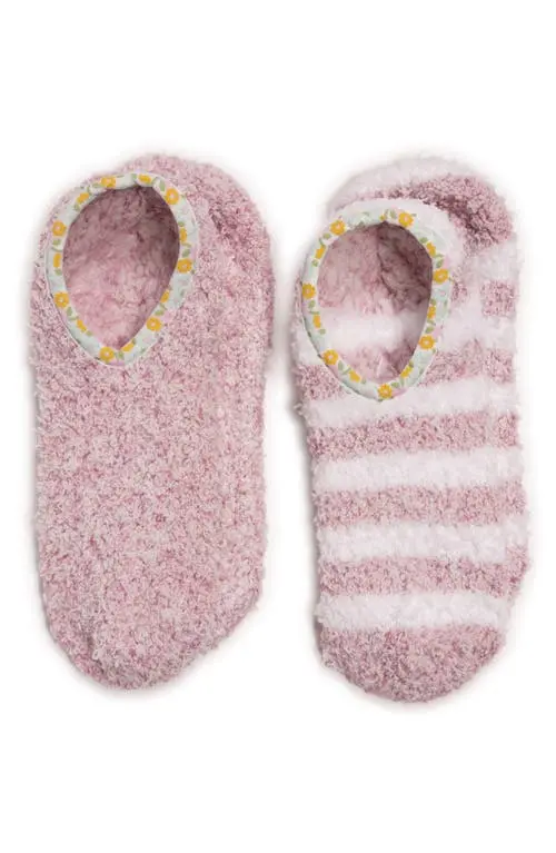 MUK LUKS Cozie Footie Socks Assorted 2-pack - Pink