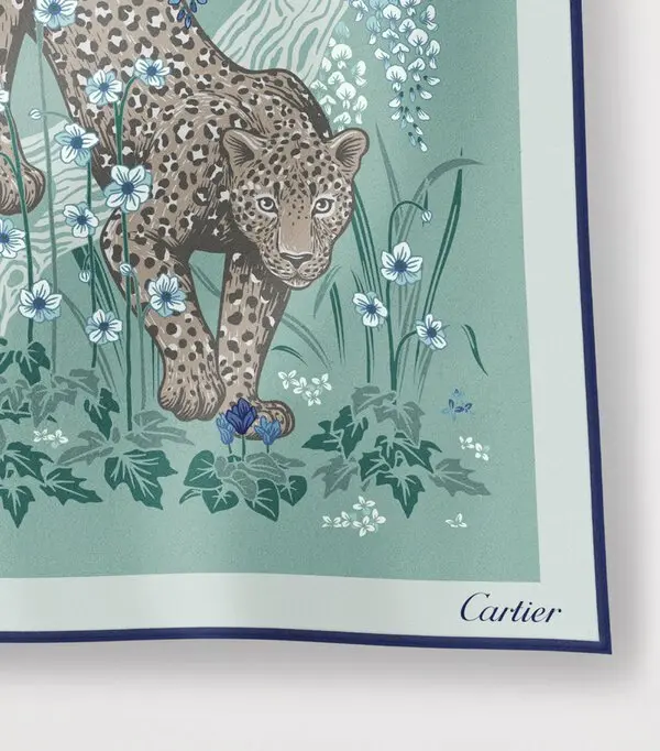 Cartier Silk Blooming Panthère Square Scarf