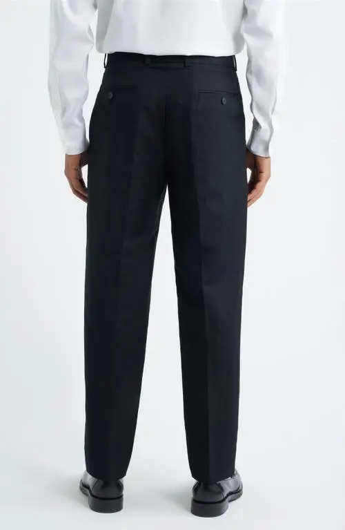 OPEN EDIT Linen Blend Tapered Leg Trousers - Black