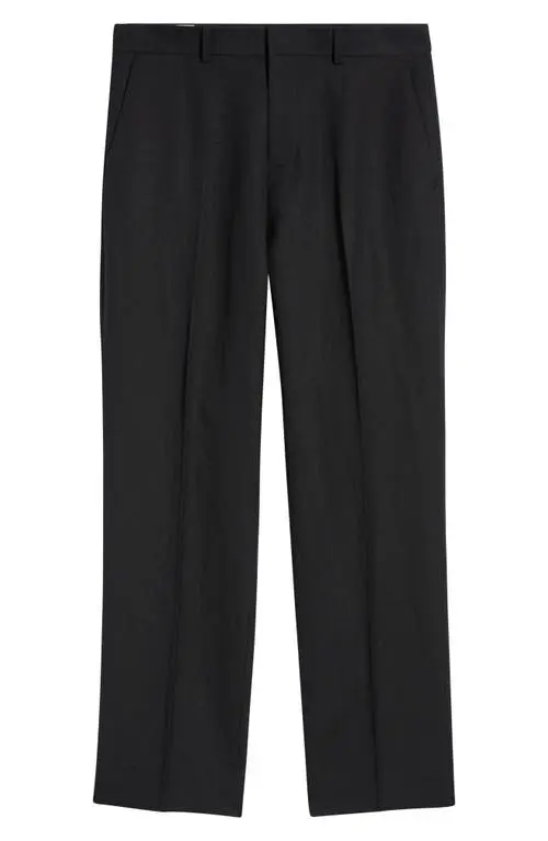 OPEN EDIT Linen Blend Tapered Leg Trousers - Black