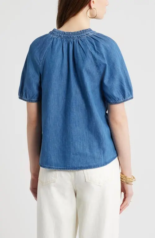 Treasure & Bond V-neck Chambray Top