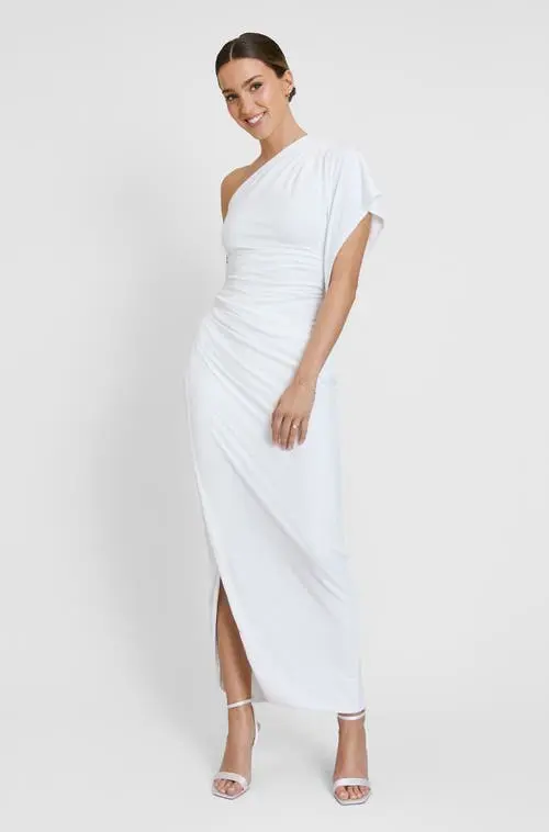 SIX STORIES Asymmetric Draped Occasion Dress