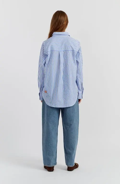 Chinti & Parker Cotton Oxford Striped Floral Shirt