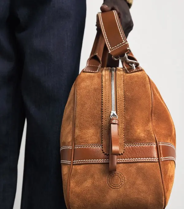 Dries Van Noten Leather And Suede Duffle Bag - Brown