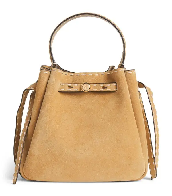 Tory Burch Small Suede Romy Bucket Bag