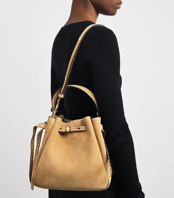 Tory Burch Small Suede Romy Bucket Bag