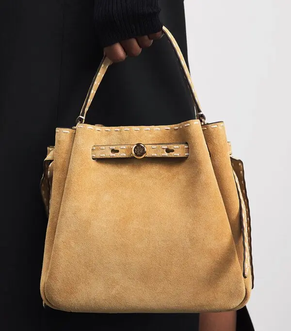 Tory Burch Small Suede Romy Bucket Bag