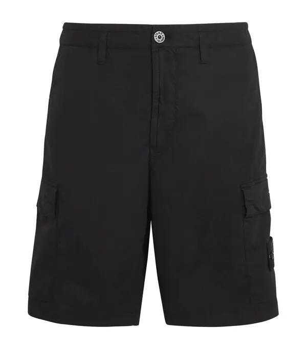Stone Island Stretch-cotton Cargo Shorts - Black