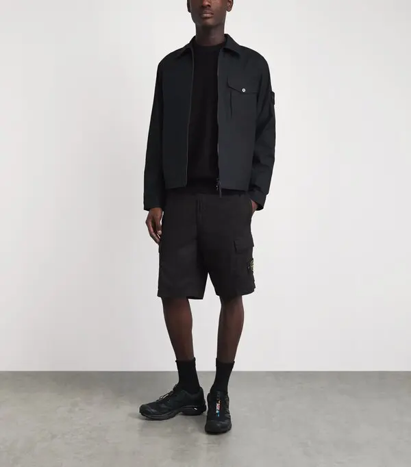 Stone Island Stretch-cotton Cargo Shorts - Black