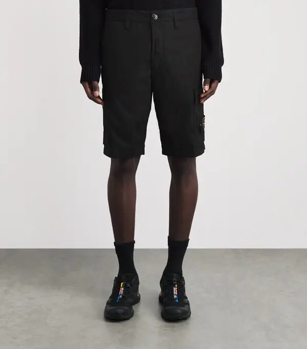 Stone Island Stretch-cotton Cargo Shorts - Black