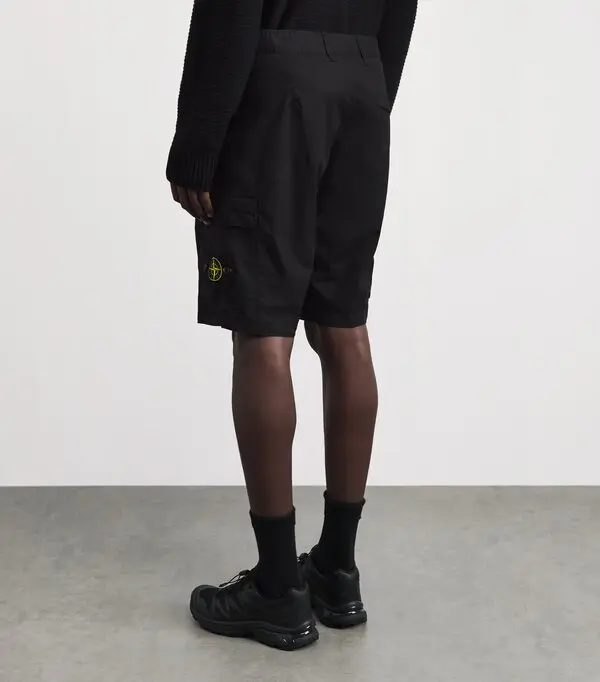 Stone Island Stretch-cotton Cargo Shorts - Black
