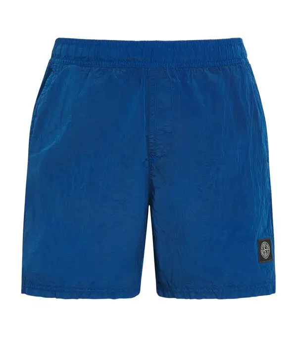 Stone Island Recycled Logo Swim Shorts - Blue
