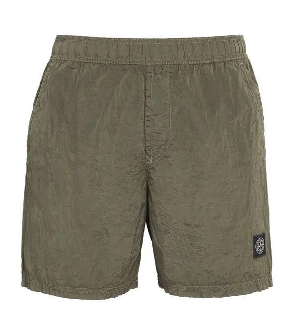 Stone Island Recycled Logo Swim Shorts - Green