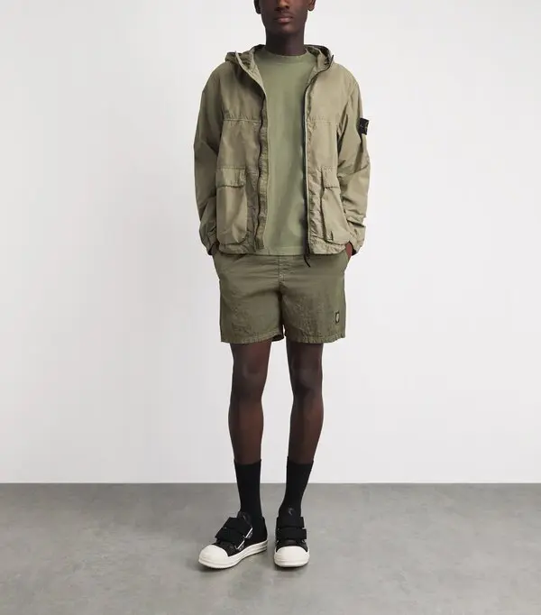 Stone Island Recycled Logo Swim Shorts - Green