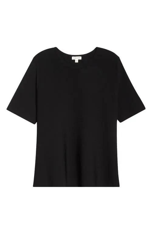 Nordstrom Short Sleeve Peplum Sweater - Black