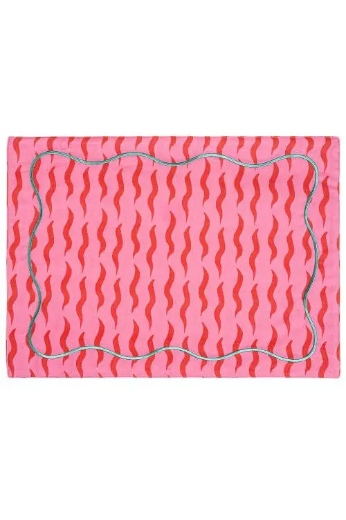 ZSA ZSA ZSU Nilufer Digital Printed Embroidered 100% Cotton Placemat 14x20