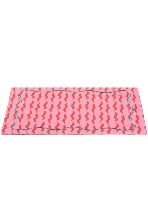 ZSA ZSA ZSU Nilufer Digital Printed Embroidered 100% Cotton Placemat 14x20