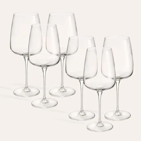 ZSA ZSA ZSU Poznan Glass White Wine Glass 16 Oz Transparent Set Of 6 - Clear