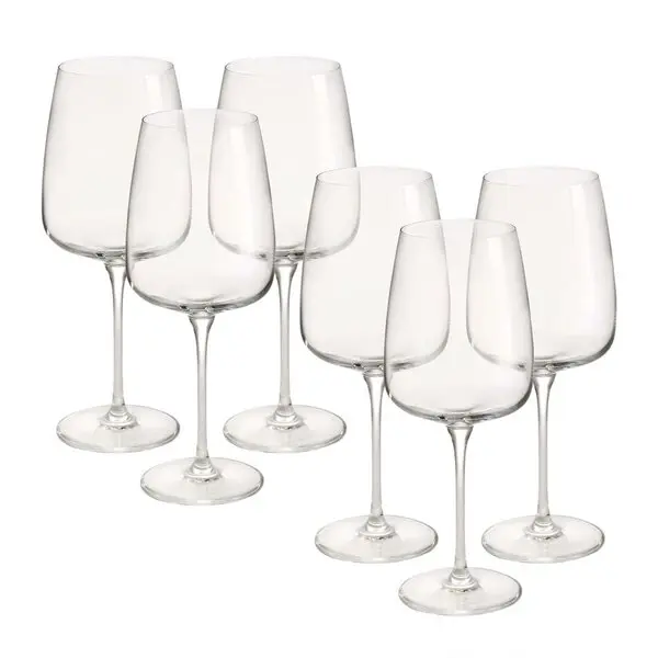 ZSA ZSA ZSU Poznan Glass White Wine Glass 16 Oz Transparent Set Of 6 - Clear