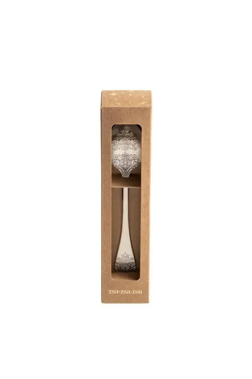 ZSA ZSA ZSU Dume Patterned Stainless Steel Dessert Spoon Set Of 4 - Silver