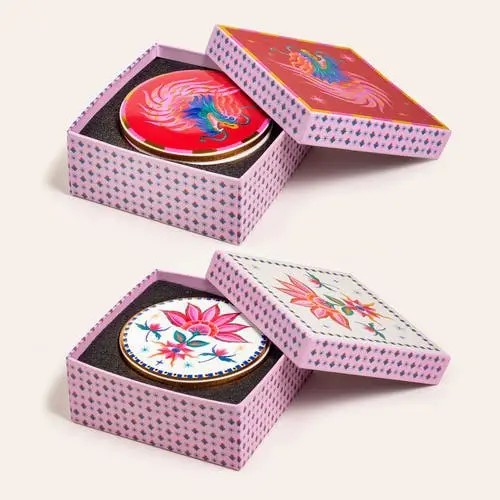 ZSA ZSA ZSU Shekou Porcelain Decorative Object 2 Pcs Box Set