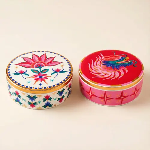 ZSA ZSA ZSU Shekou Porcelain Decorative Object 2 Pcs Box Set