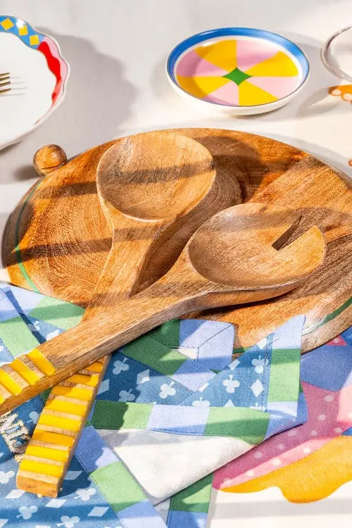 ZSA ZSA ZSU Lakri Mango Wood Salad Spoon & Serving Board Set Of 2