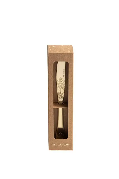 ZSA ZSA ZSU Dume Patterned Stainless Steel Dessert Knife Set Of 4 - Champagne