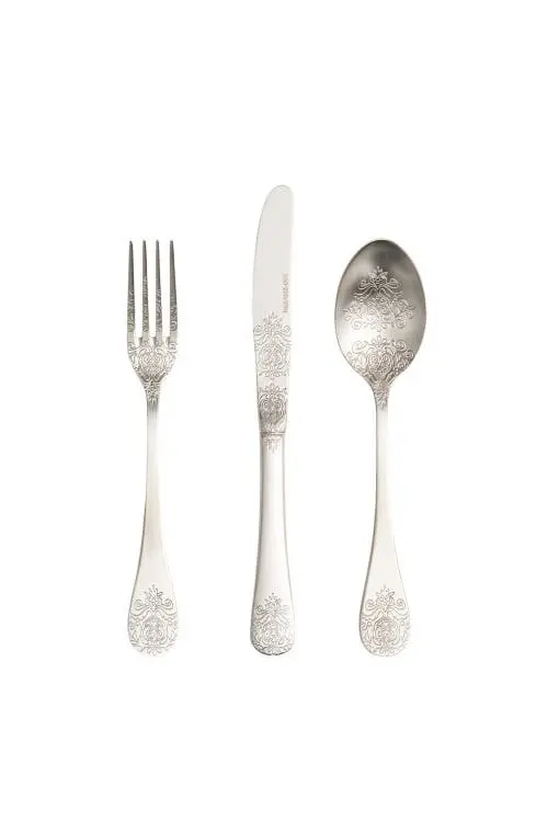 ZSA ZSA ZSU Dume Patterned Stainless Steel Dessert Knife Set Of 4 - Silver