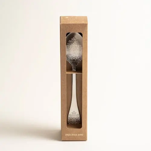 ZSA ZSA ZSU Dume Patterned Stainless Steel Dinner Spoon Set Of 4 - Silver