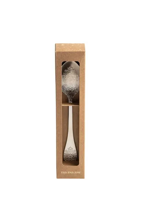 ZSA ZSA ZSU Dume Patterned Stainless Steel Dinner Spoon Set Of 4 - Silver
