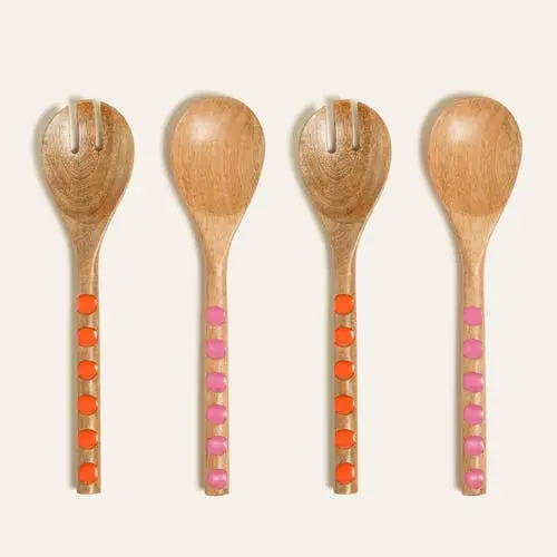 ZSA ZSA ZSU Lakri Pointed Mango Wood Salad Spoon Set Of 2 - Brown