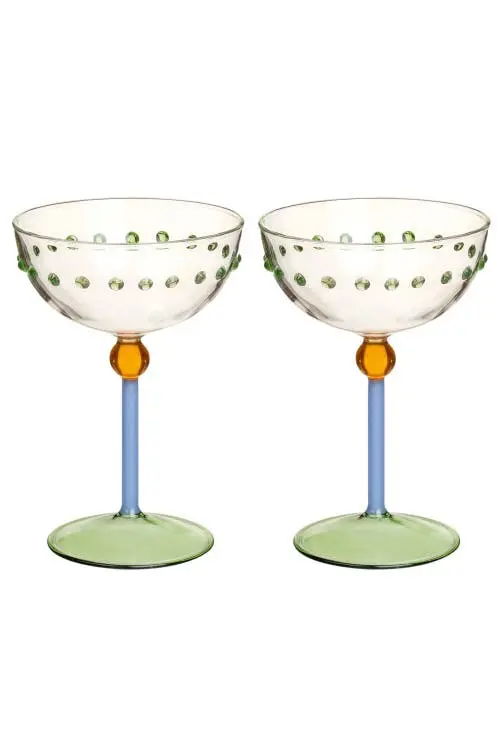 ZSA ZSA ZSU Henan Borosilicate Glass Martini Glass 10 Oz Set Of 2 - Clear