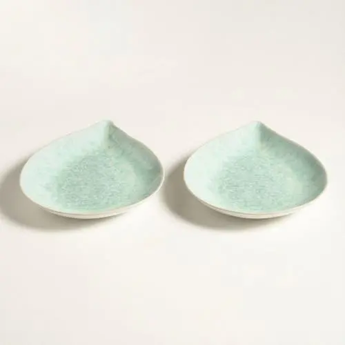 ZSA ZSA ZSU Fonte Stoneware Serving Plate 12" Set Of 2