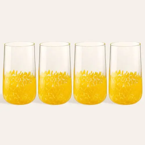 ZSA ZSA ZSU Henan Glass Soft Drink Tumbler 17 Oz. Set Of 4 - Clear