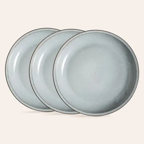ZSA ZSA ZSU Lily Stoneware Dinner Plate 9.4" Set Of 3 - Blue