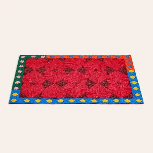 ZSA ZSA ZSU Dadri Beadded Placemat Heart 12x16