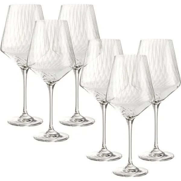 ZSA ZSA ZSU Poznan Optical Glass White Wine Glass 13 Oz Transparent Set Of 6 - Clear